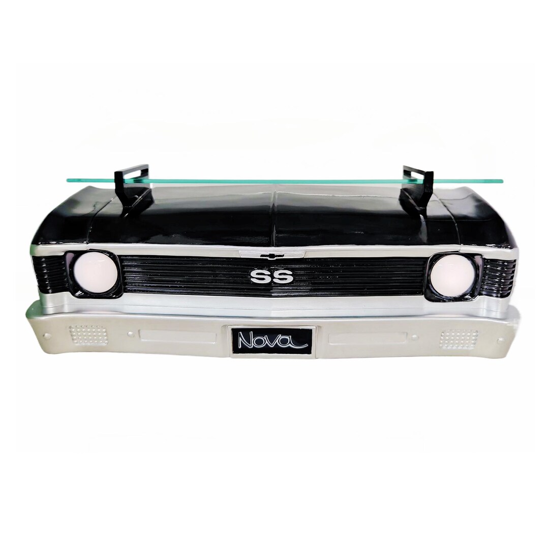 Chevrolet Nova SS Floating Wall Shelf, Black, 19.3x6.3x6.9 Inches ...