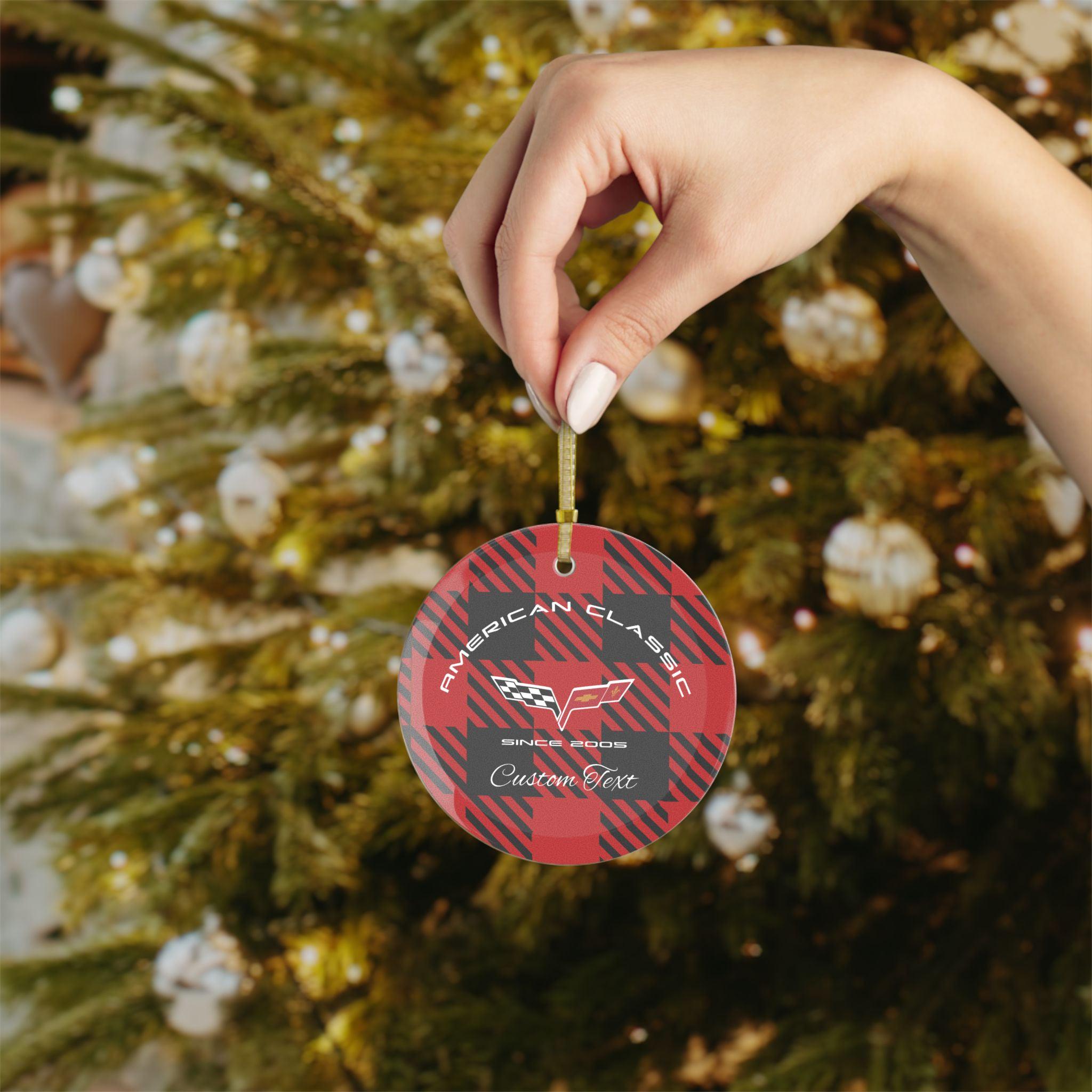 Personalized C6 Corvette Glass Christmas Ornament, Custom Holiday Gift ...