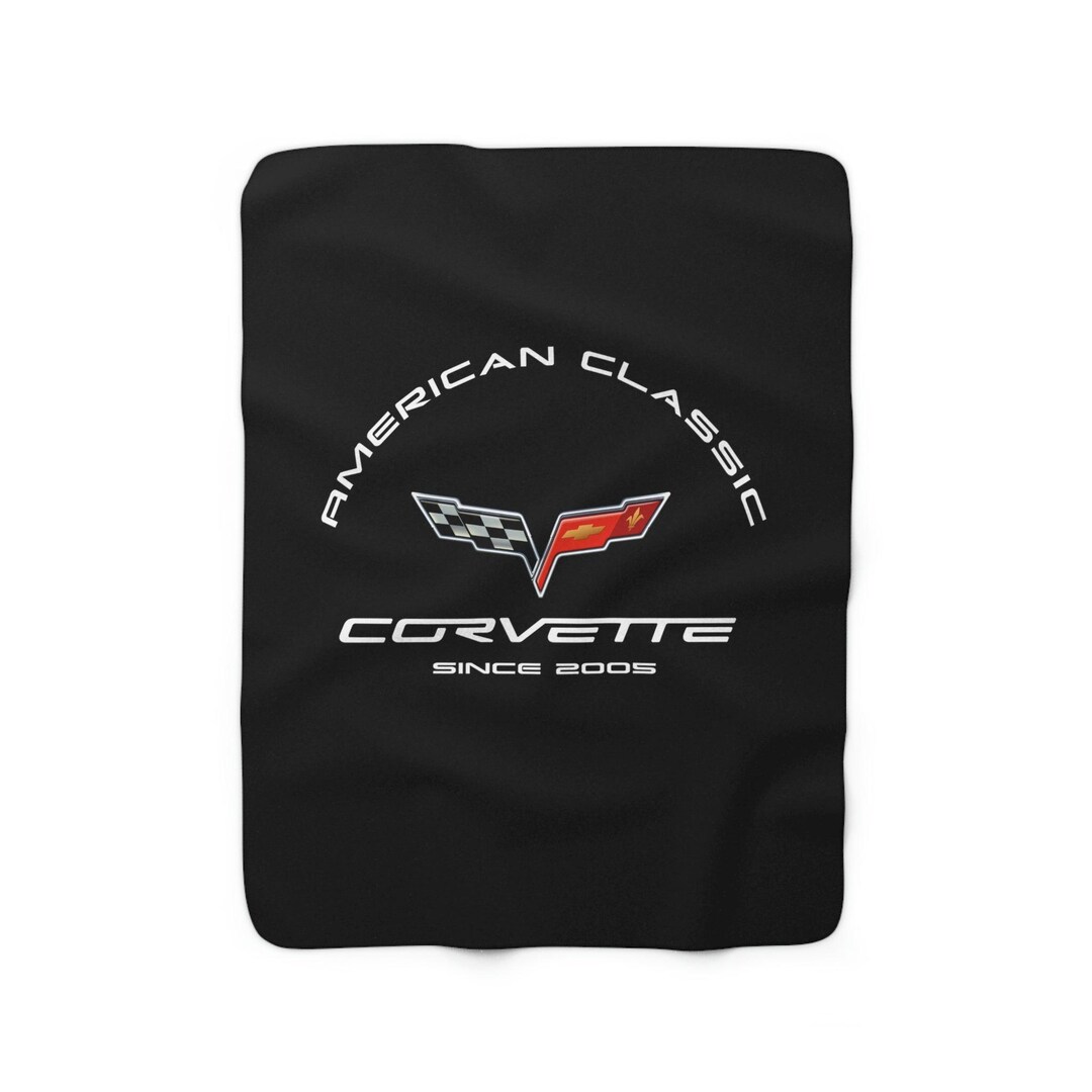 C6 Corvette Sherpa Fleece Blanket Throw, Black, Super Soft, Gift Idea ...