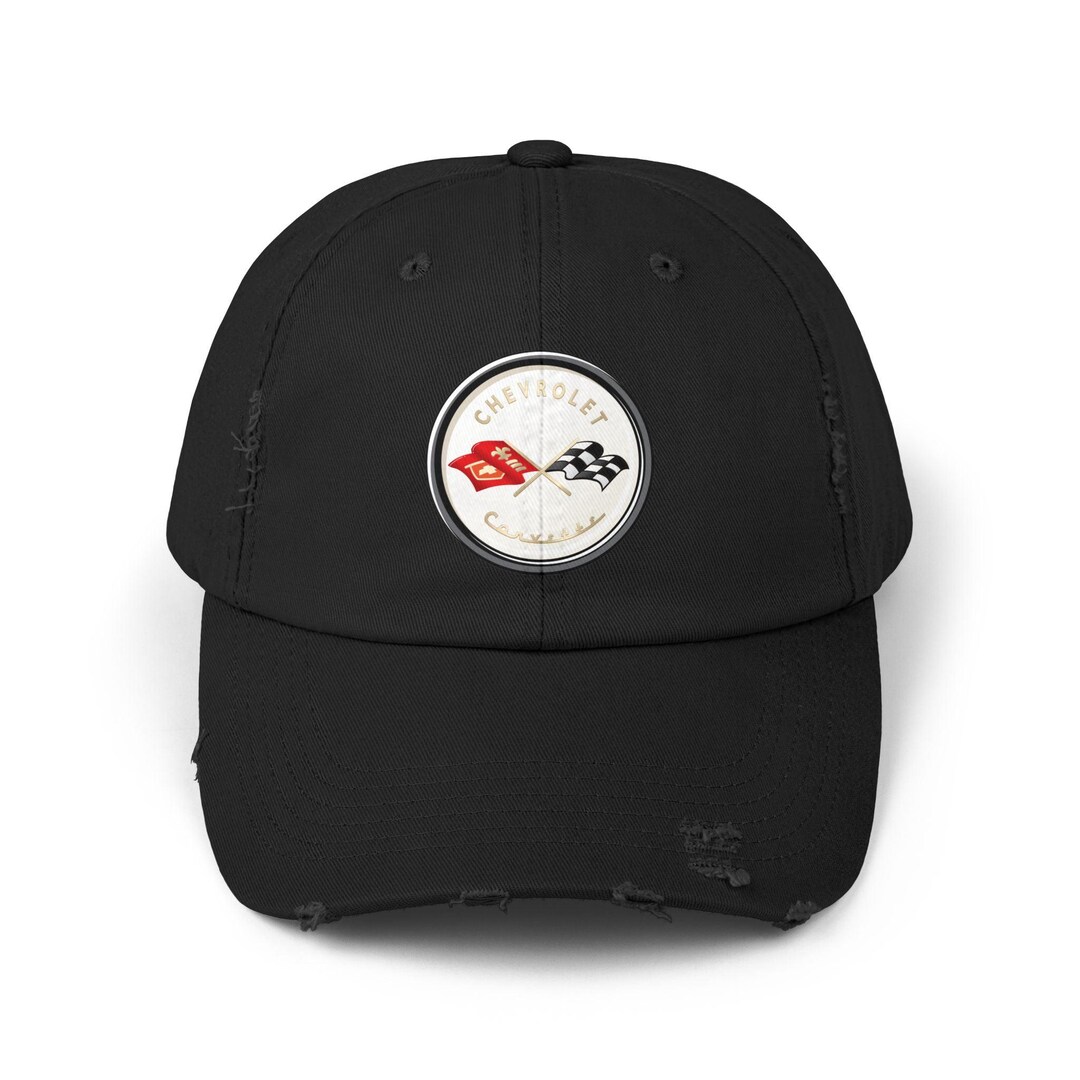 Chevy Corvette C1 Flag Logo Distressed Cap, Gift for Him, Gift for Her ...