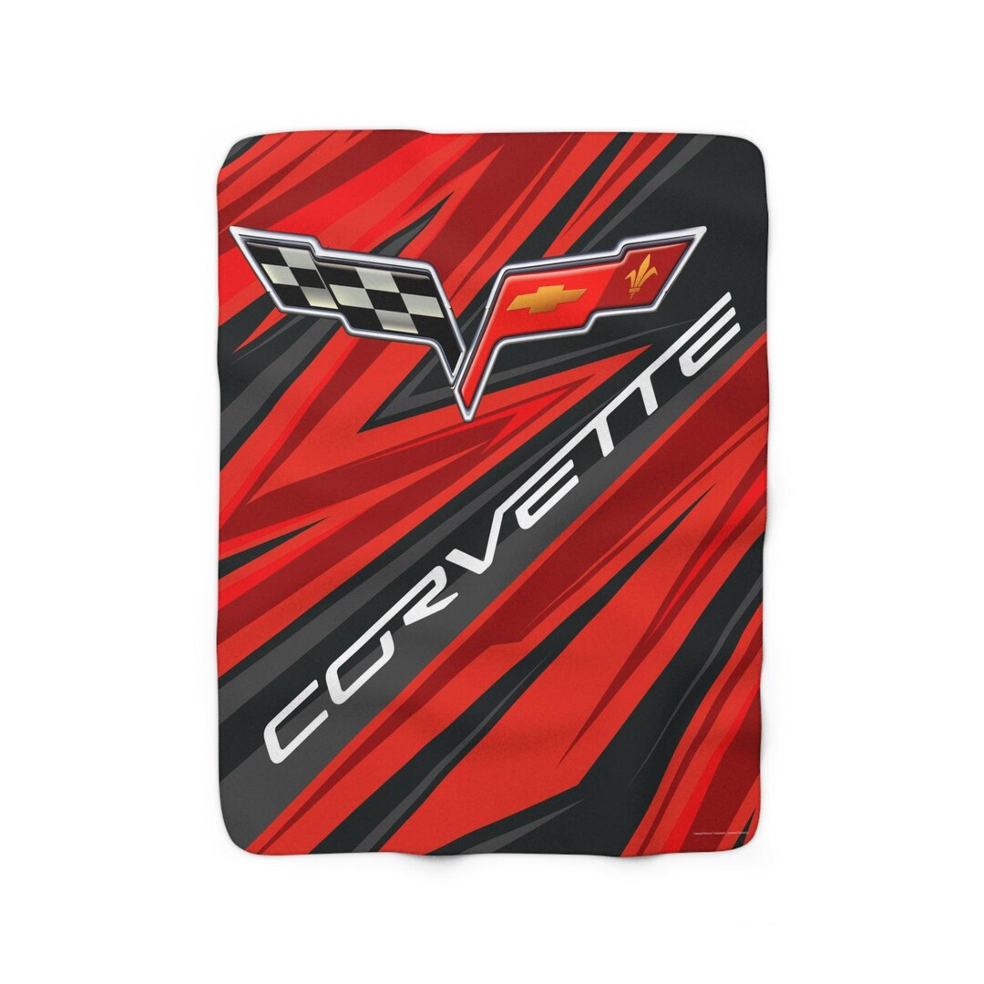 C6 Corvette Chevy Racing Sherpa Blanket, Home Decor and Mancave Decor ...