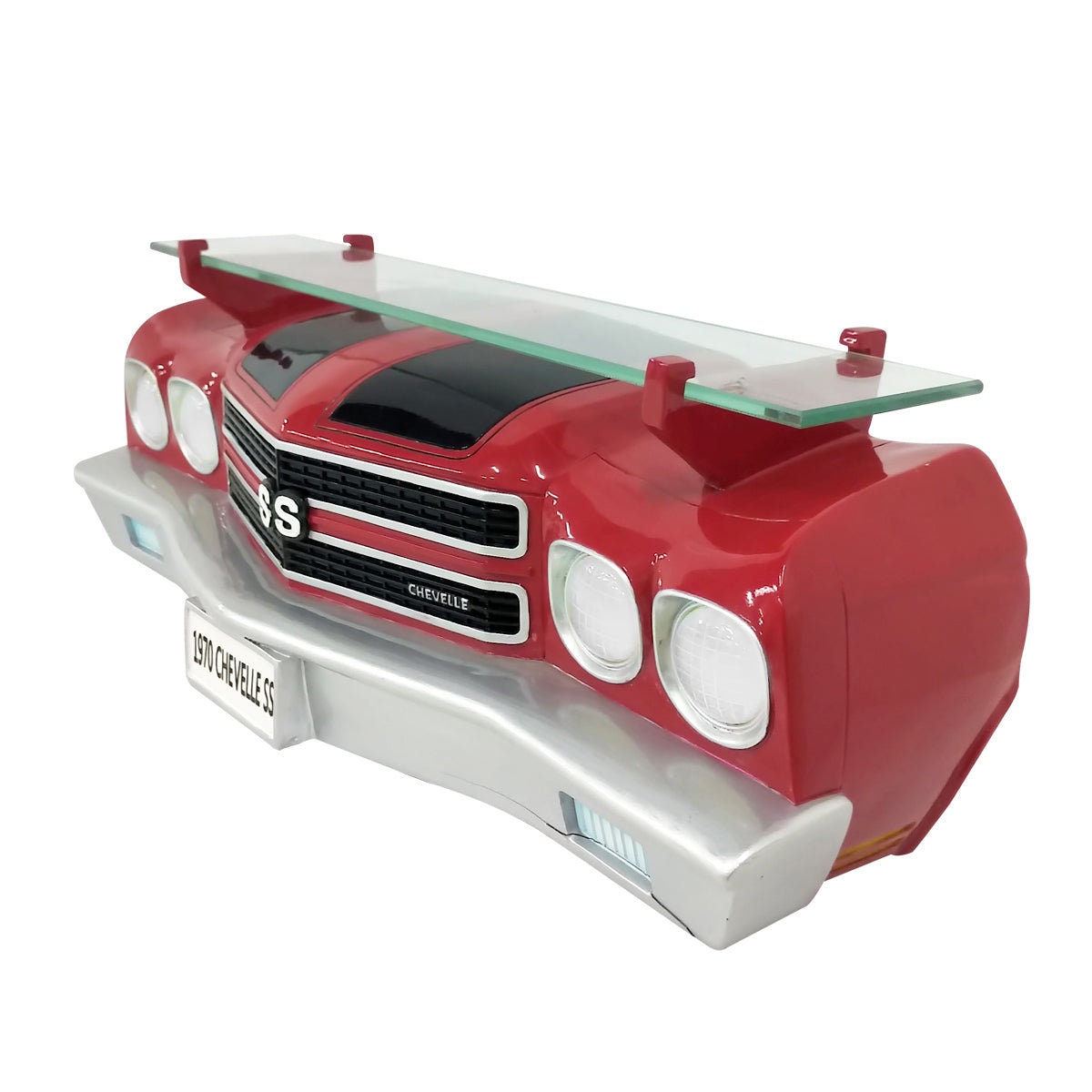 1970 Chevy Chevelle SS Floating Wall Shelf, Red With Black Stripes, 19 ...