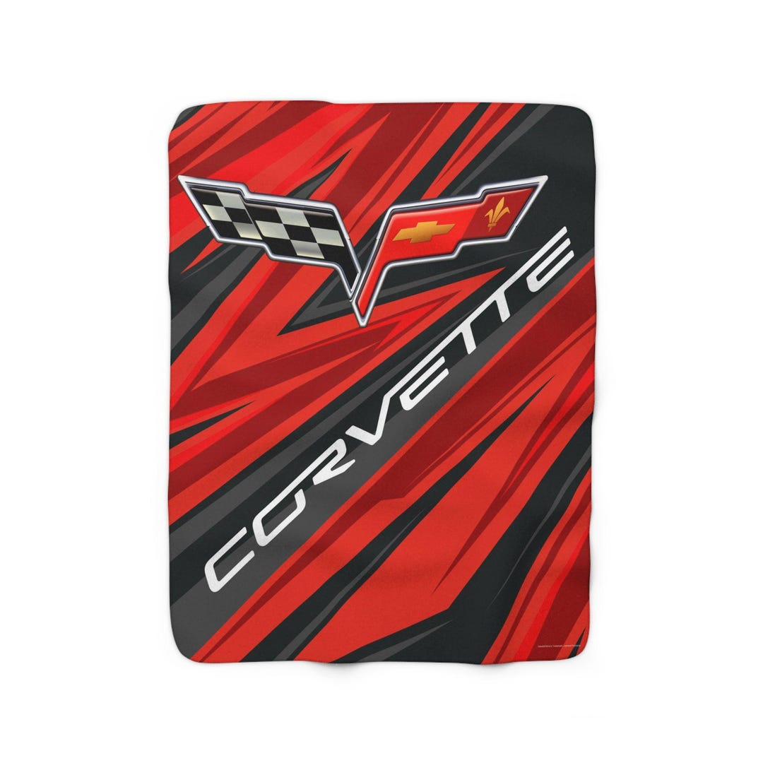 C6 Corvette Racing Diagonal Pattern Sherpa Fleece Blanket, Soft, Gift ...