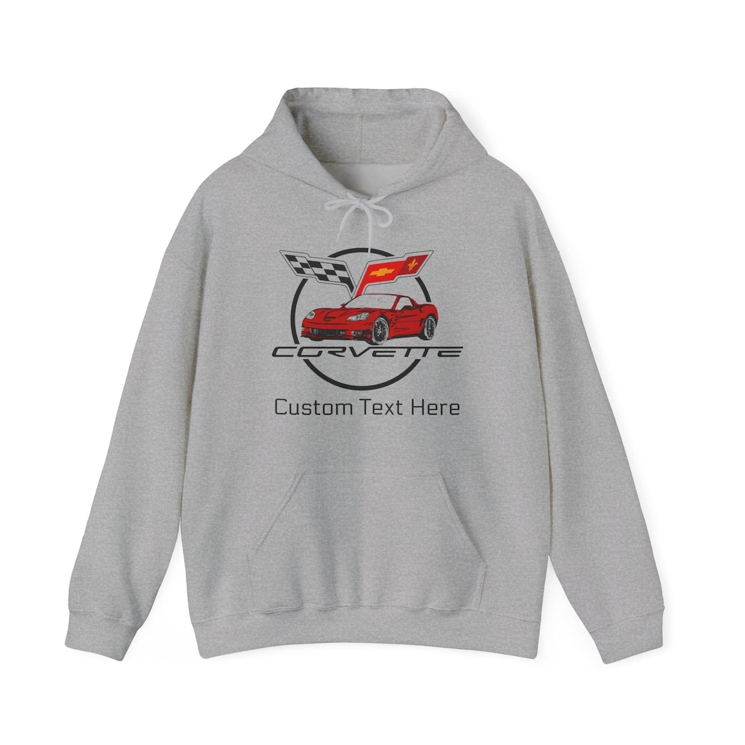 Personalized Chevy C6 Corvette Hoodie, Custom Red Car Color Cotton ...