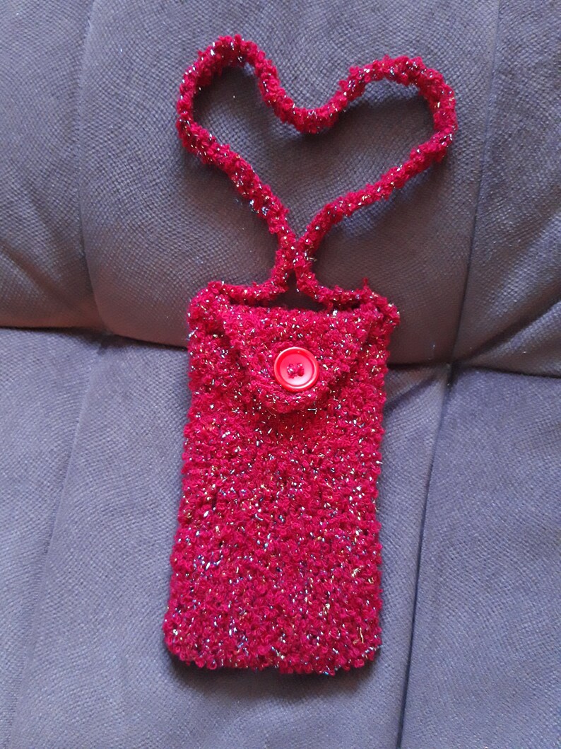Knitted Mobile Phone Case, Handmade Stratching Red Color - Etsy UK
