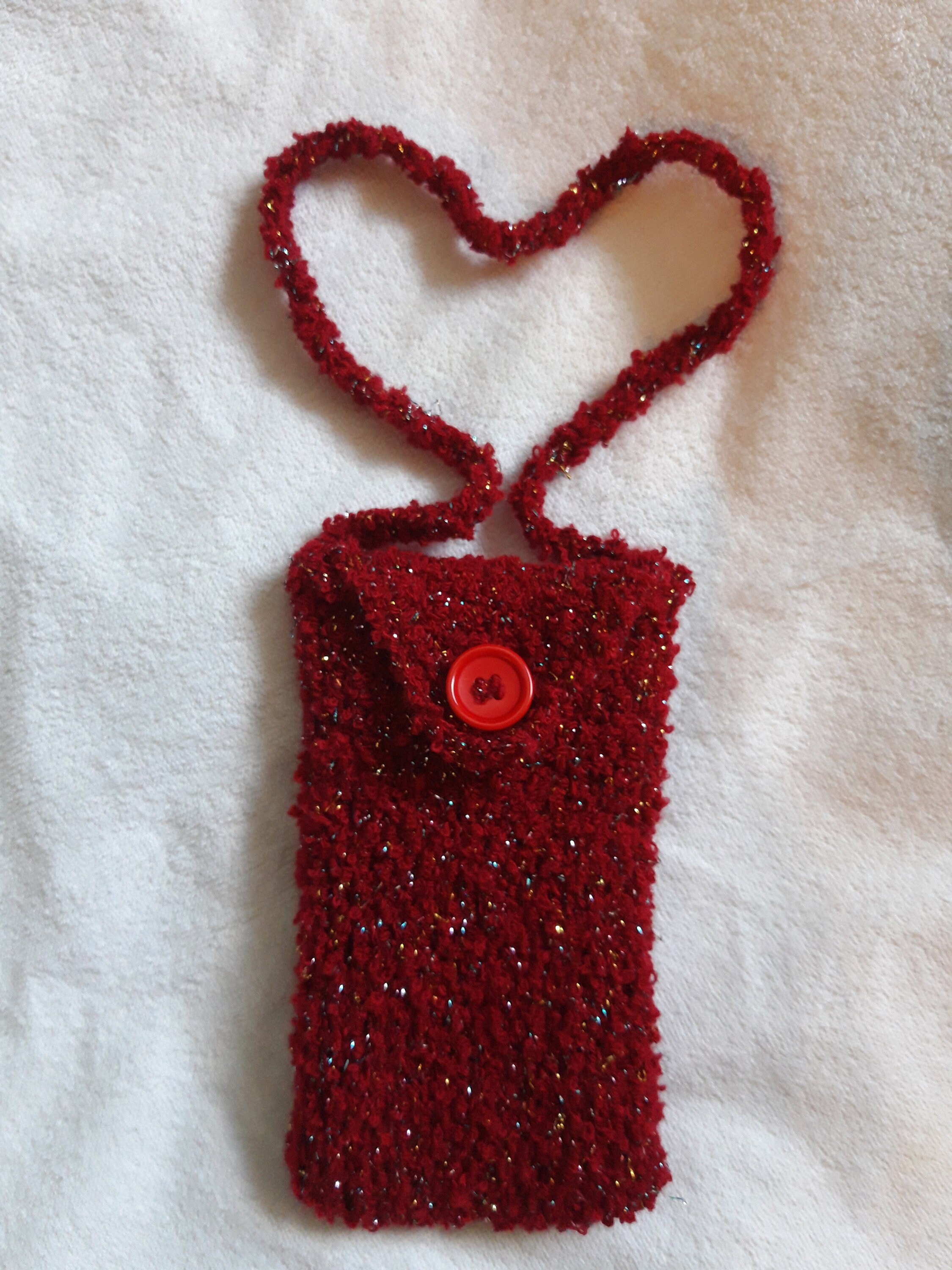 Knitted Mobile Phone Case, Handmade Stratching Red Color - Etsy UK