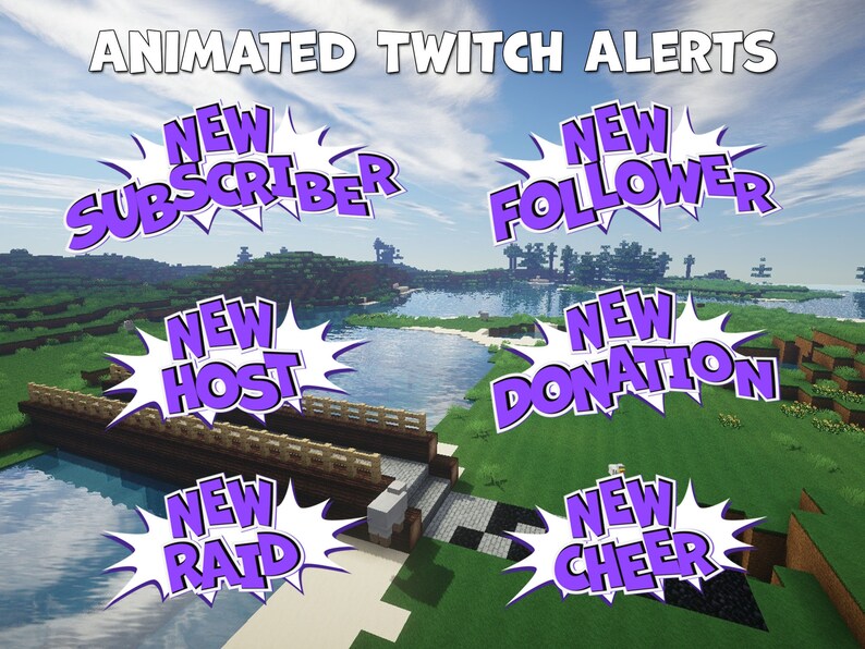Animated Alerts for Twitch Streaming - Purple Twitch Alerts - WEBM - Etsy