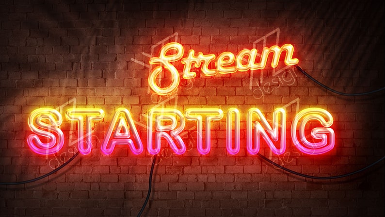 3 Neon Twitch Screens Stream Starting - Stream Paused - Stream Offline ...