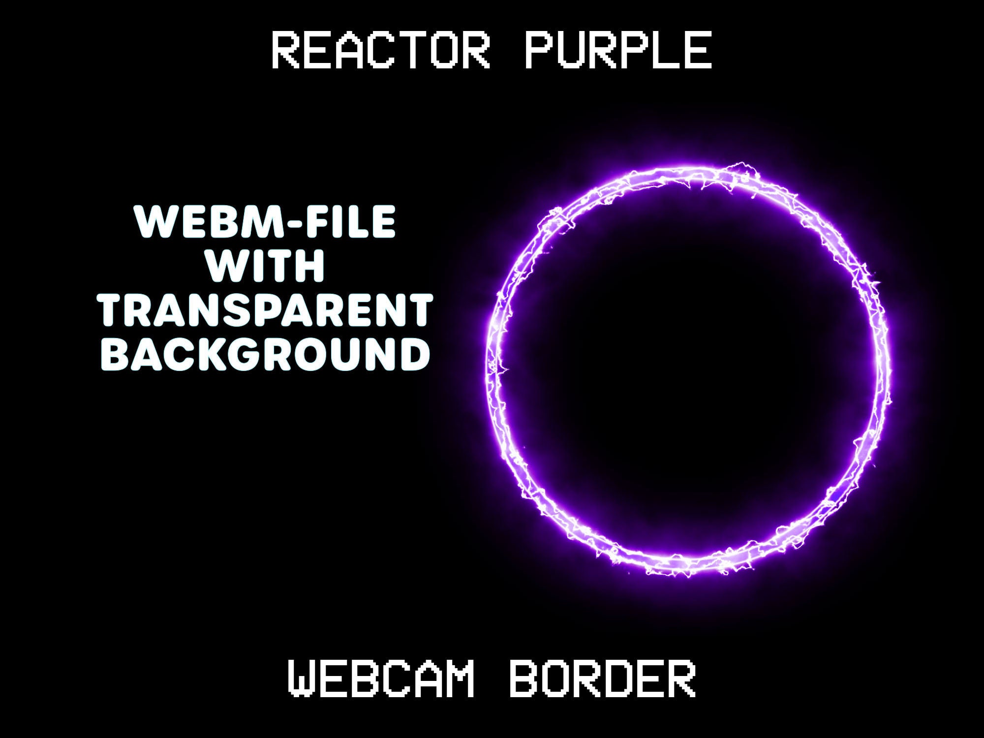 Webcam Overlay Reactor Purple | Twitch Animated Webcam Overlay | Webcam ...