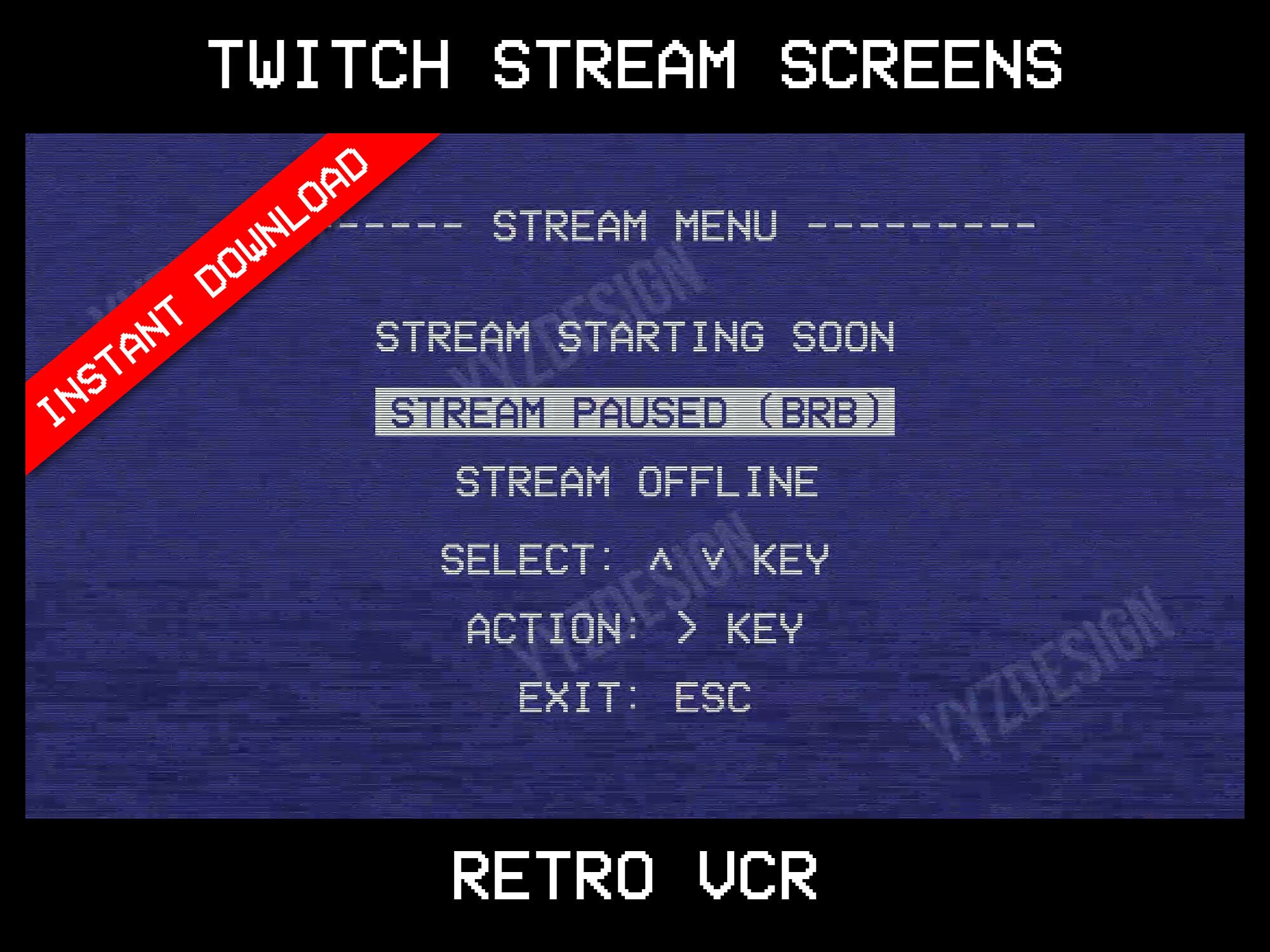 Twitch Overlay VCR/VHS | Twitch Intermission Overlay | Twitch Animated Screens - Etsy