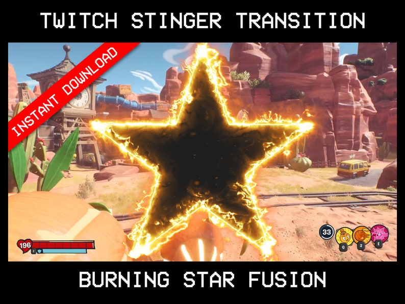 Burning Star Twitch Transition | Live Stream Gamer Stinger Transition ...
