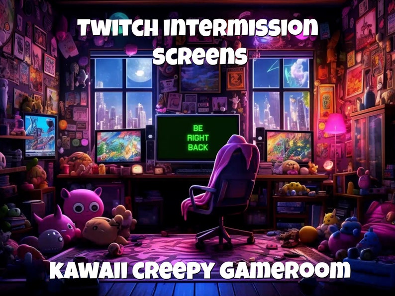 Kawaii Twitch Intermission Screens | Creepy Gameroom - Etsy