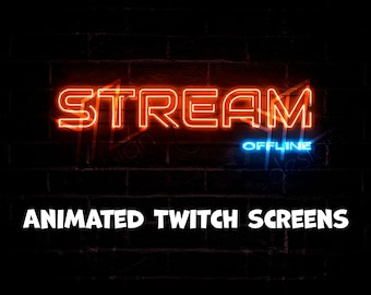 3 Neon Twitch Screens Stream Starting Stream Paused Stream - Etsy
