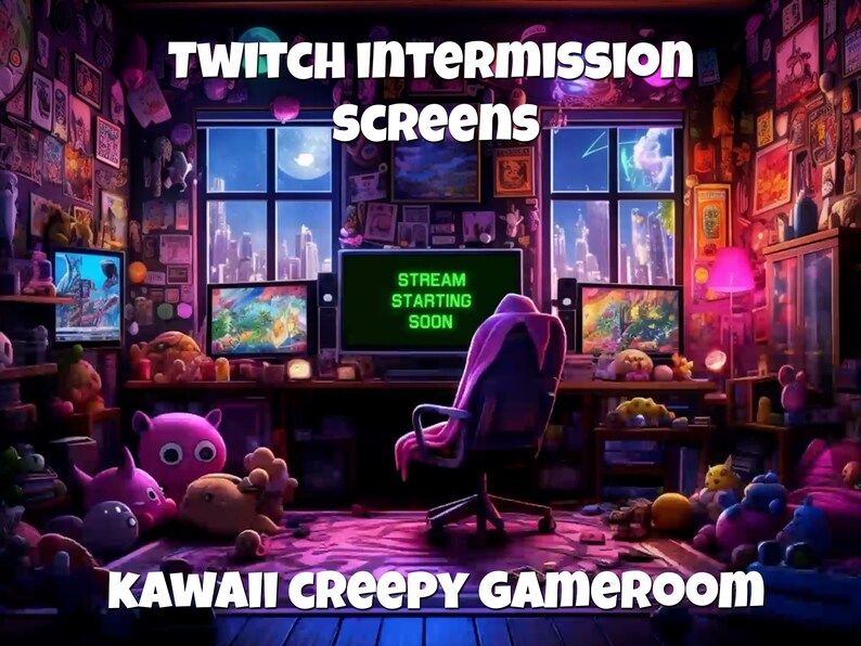 Kawaii Twitch Intermission Screens | Creepy Gameroom - Etsy