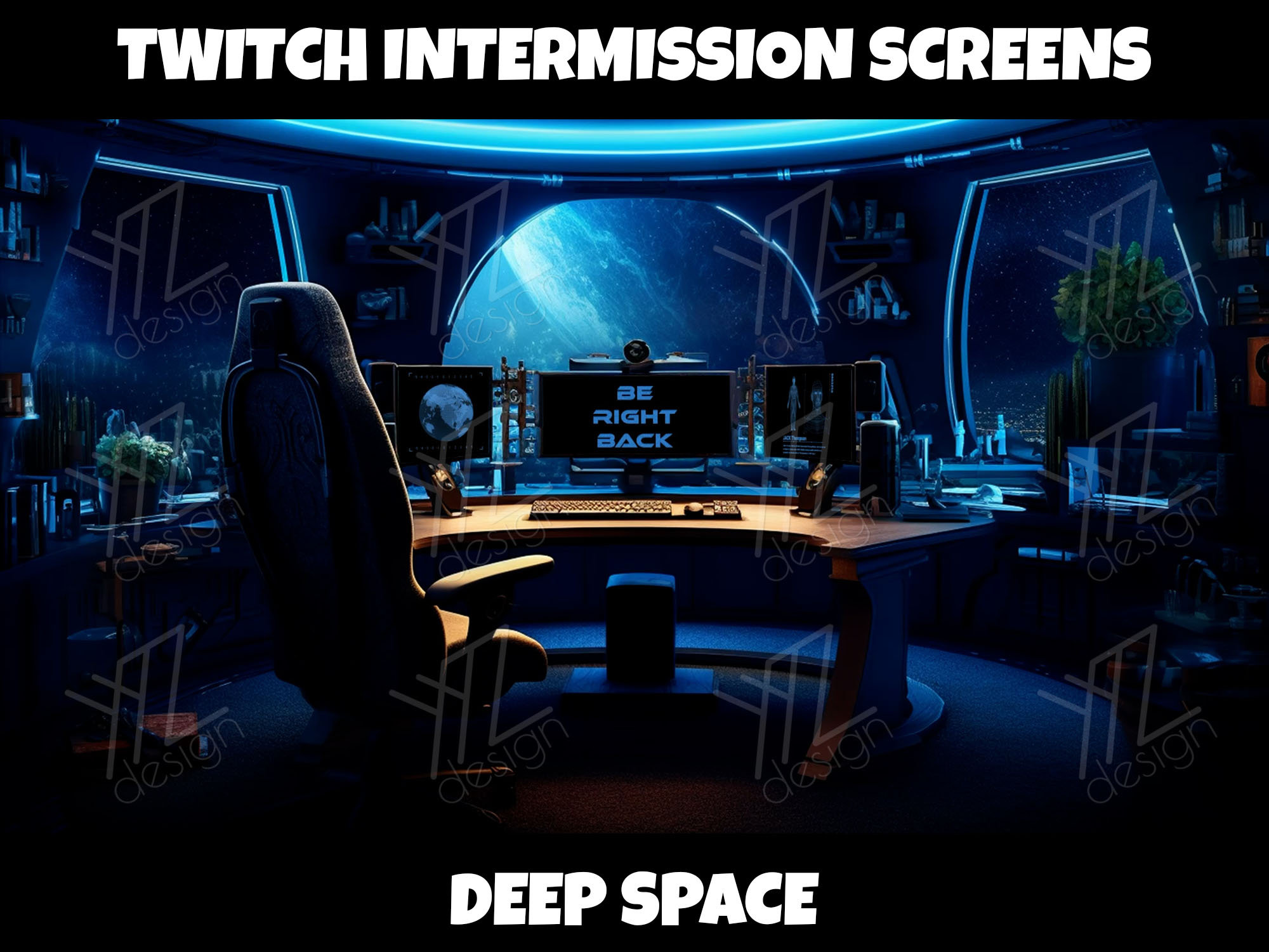 Animated Twitch Screens Deep Space | Animated Twitch Overlay | Stream ...