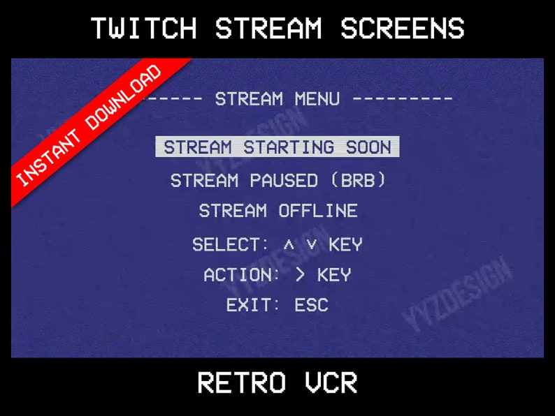 Twitch Overlay VCR/VHS | Twitch Intermission Overlay | Twitch Animated ...