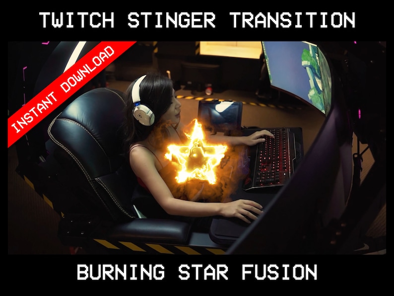 Burning Star Twitch Transition | Live Stream Gamer Stinger Transition ...