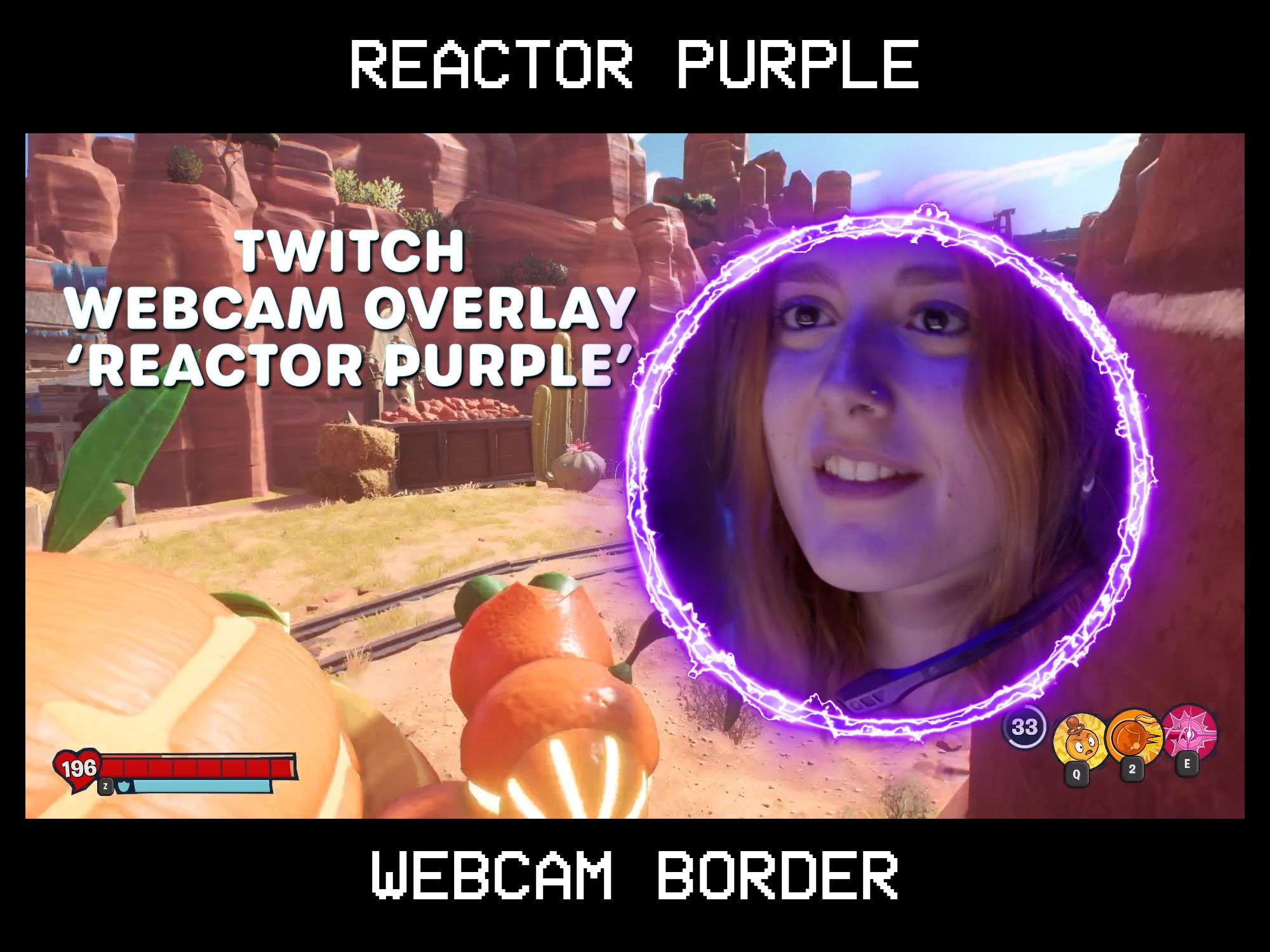 Webcam Overlay Reactor Purple | Twitch Animated Webcam Overlay | Webcam ...