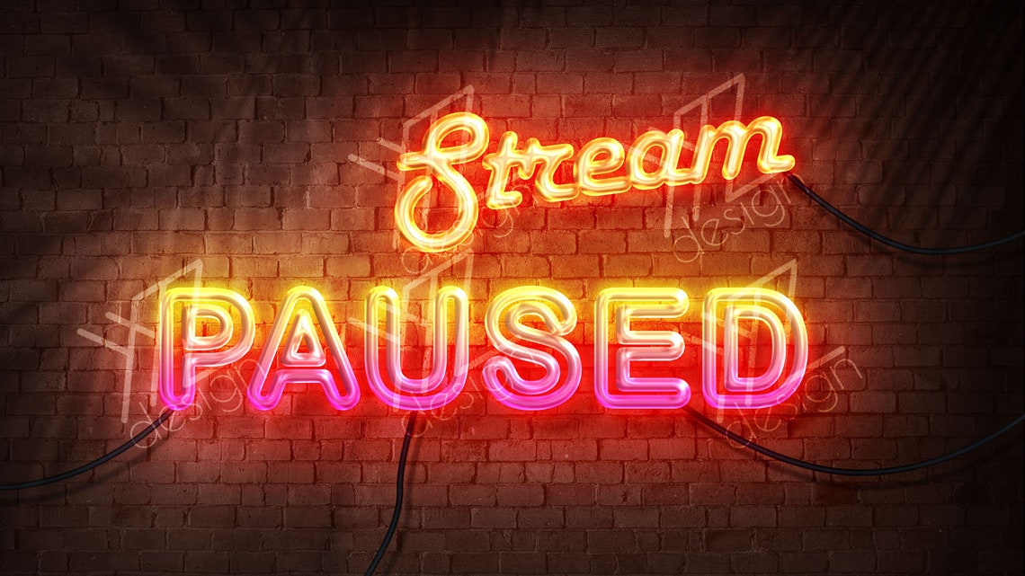 3 Neon Twitch Screens Stream Starting - Stream Paused - Stream Offline ...