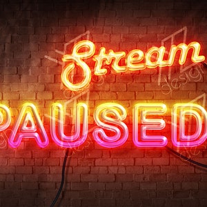 3 Neon Twitch Screens Stream Starting - Stream Paused - Stream Offline ...
