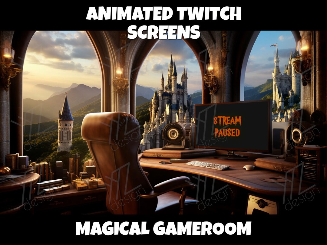 Animated Twitch Screens Magical Gameroom | Animated Twitch-overlay ...