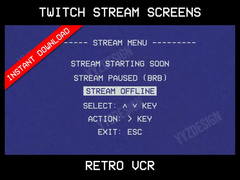 Twitch Overlay VCR/VHS | Twitch Intermission Overlay | Twitch Animated ...