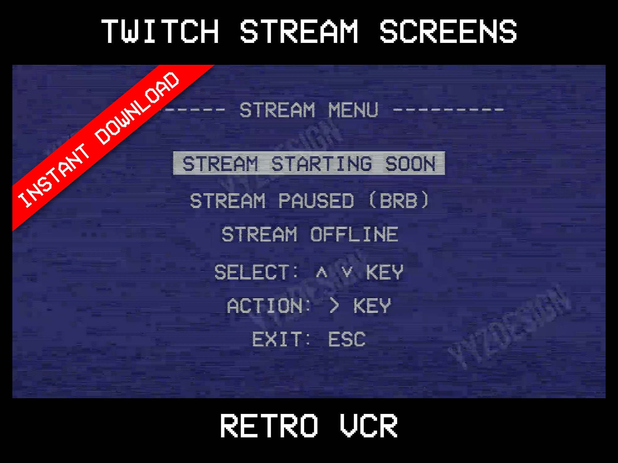 Twitch Overlay VCR/VHS | Twitch Intermission Overlay | Twitch Animated ...