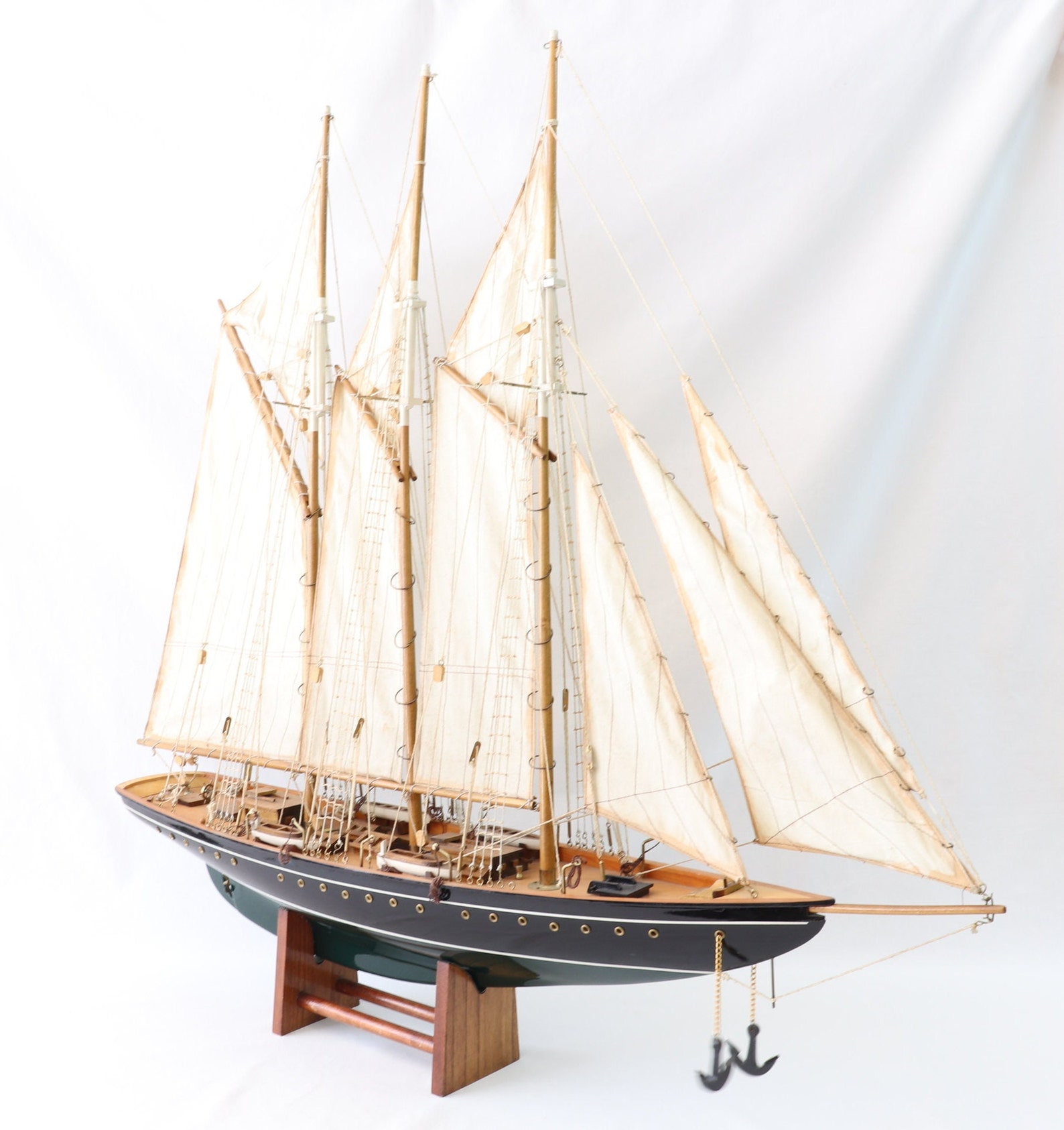 Atlantic Yacht Model, Schooner Ship Model, Wooden Ship Model, Handmade ...
