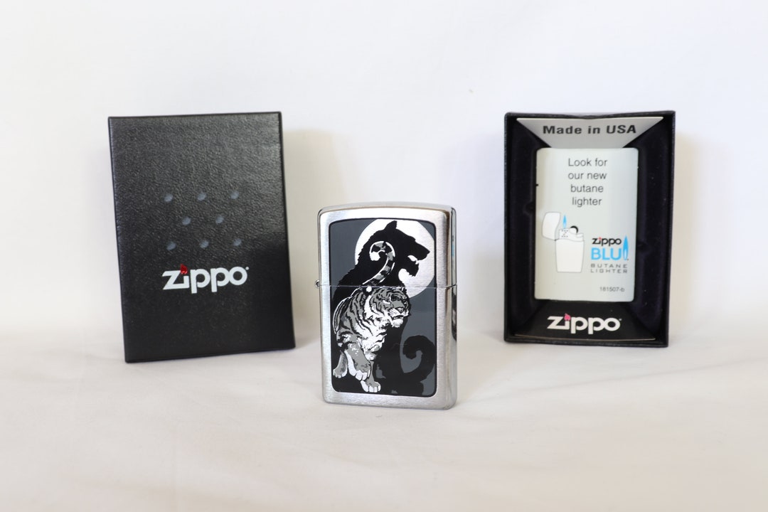 Tiger Silhouette Zippo Lighter, Wolf Shadow Zippo Lighter, Vintage ...