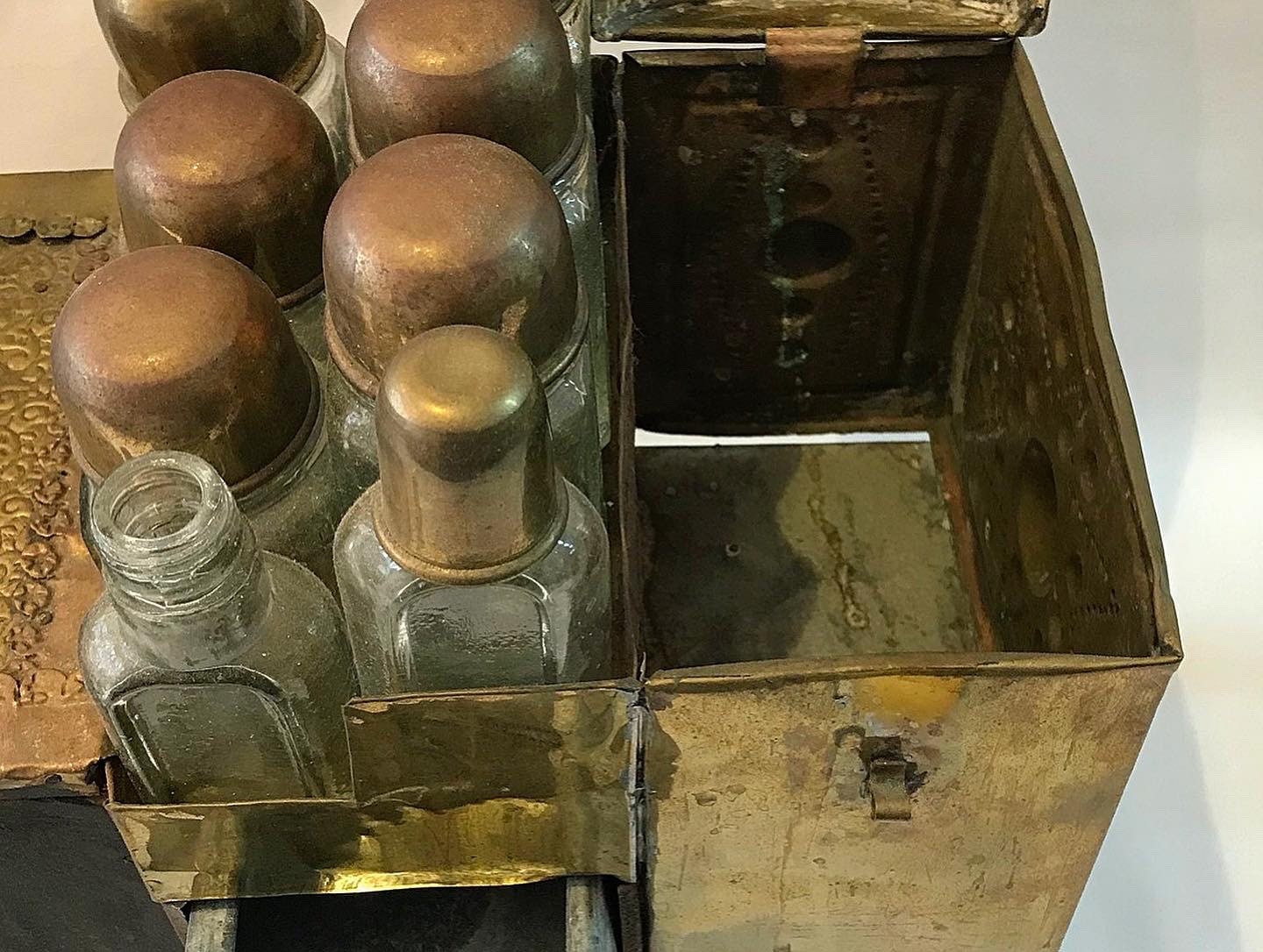 Antique Shoe Shine Box, Shoeshine Box, Shoe Care Box, Shoe Care Kit ...