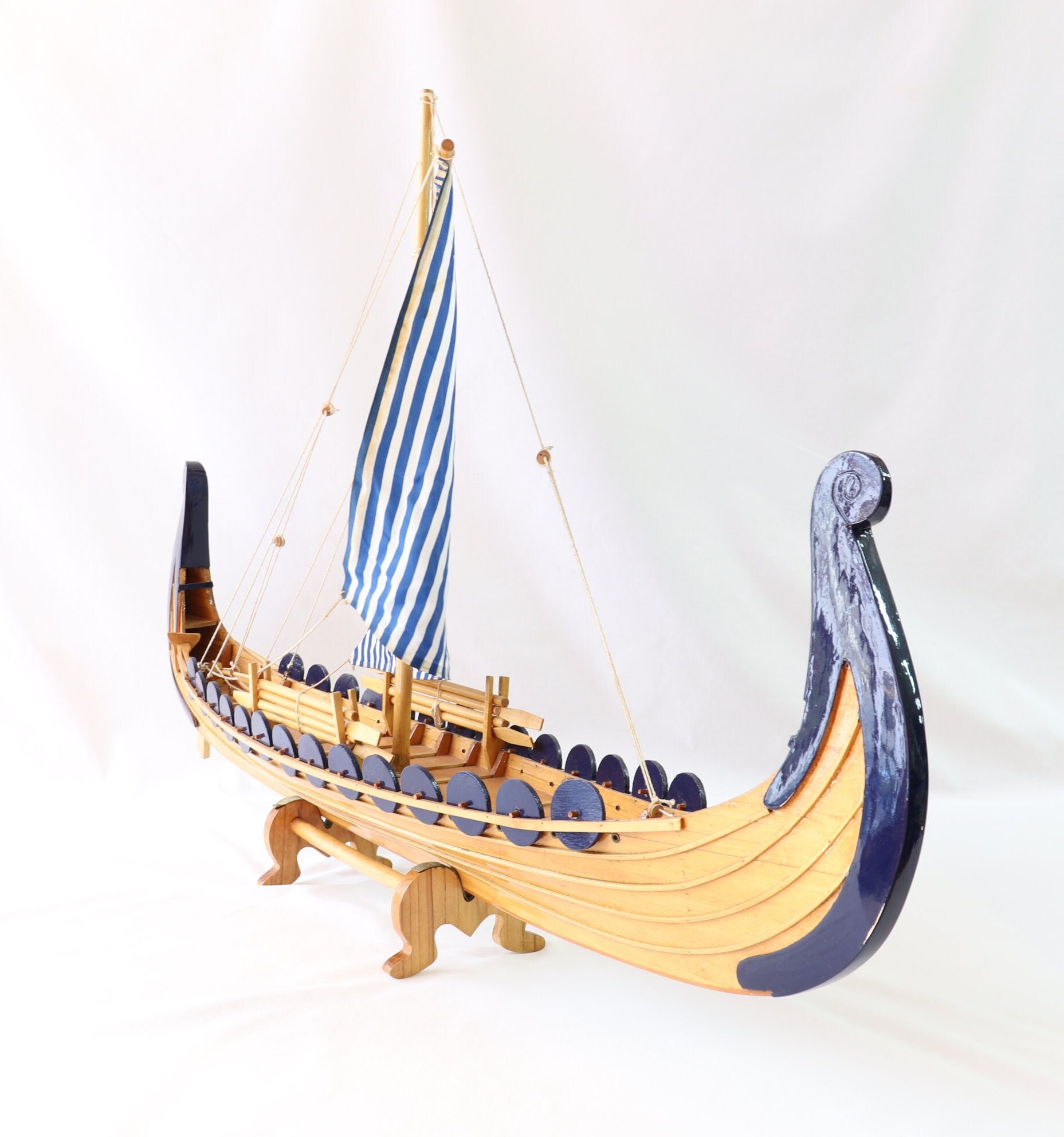 Oseberg Ship Model, Viking Ship, Wooden Ship Model, Handmade Ship Model ...