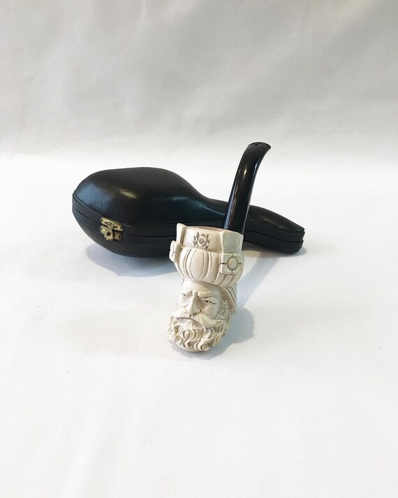 Tobacciana Art & Collectibles Antique Hand Carved Meerschaum Pipe with ...