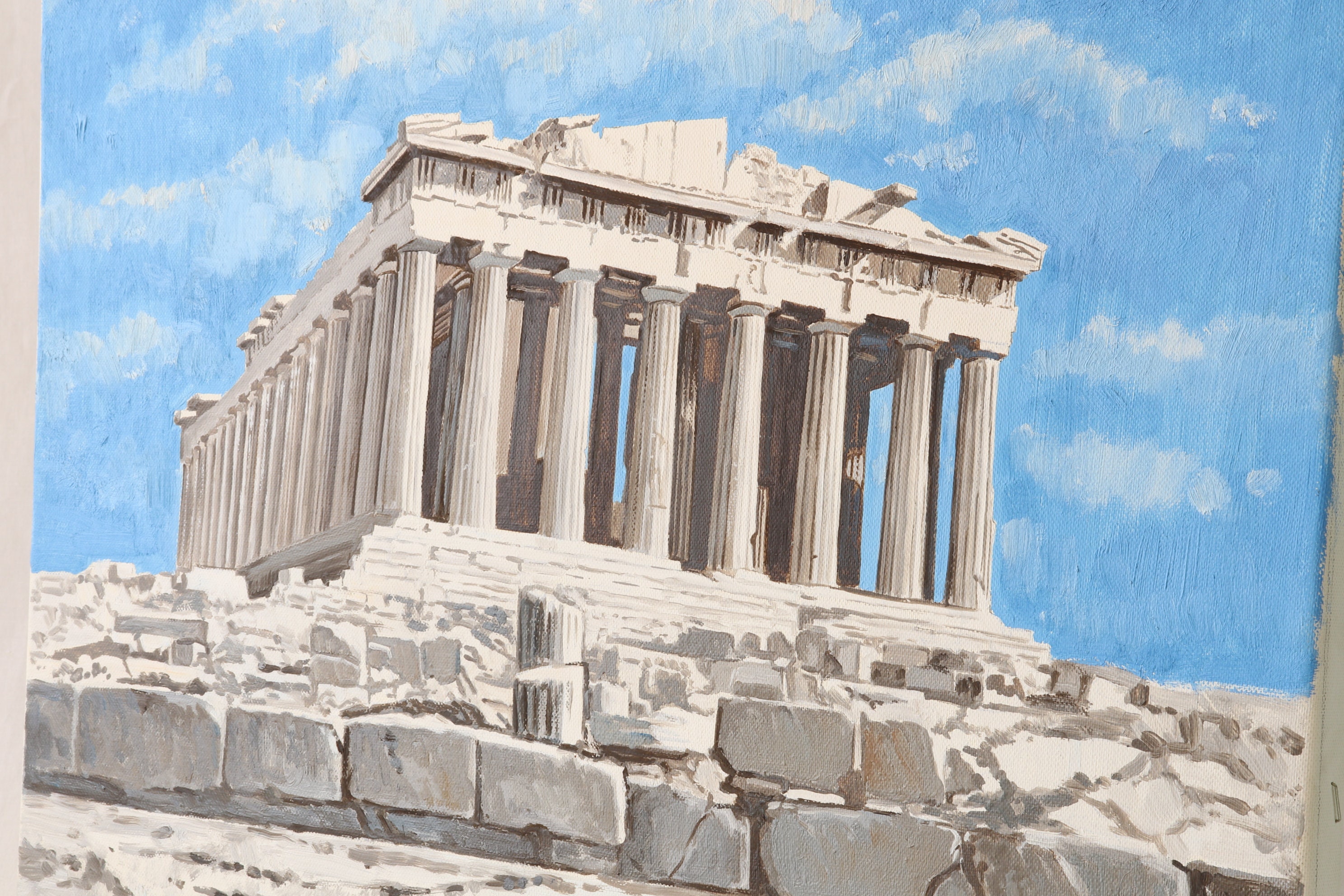 Parthenon Oil Painting, Original Oil Painting on Canvas, Hand Painted ...