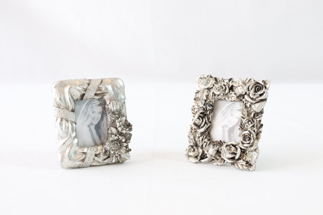 Silver Photo Frame Set, Vintage Photo Frame, Picture Frame Set, Metal ...