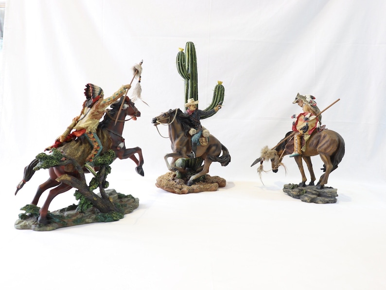 Cowboys and Indians Home Decor Figures, American Indian Figure, Cowboy ...
