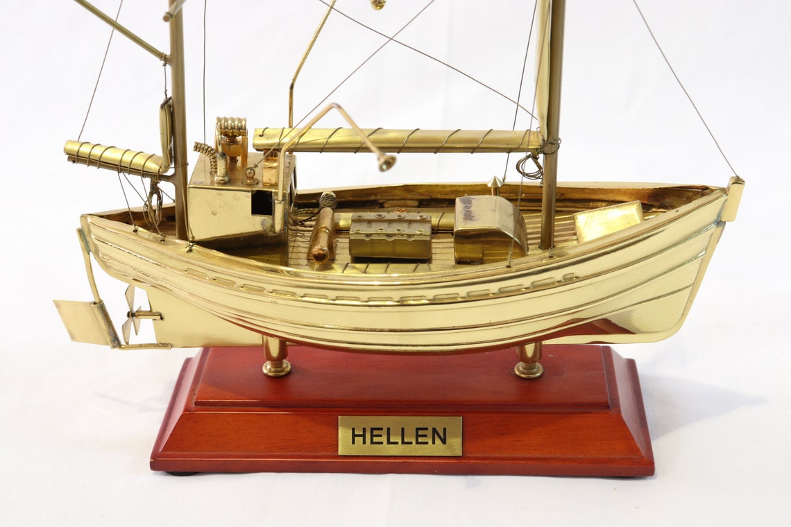 Fishing Boat Model, Hellen, Brass Ship Model, Gold Plated, Metal Ship ...