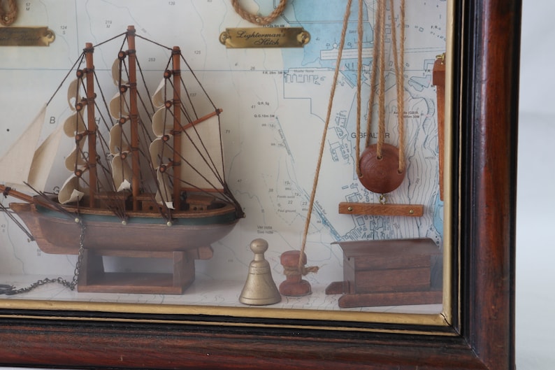Vintage Nautical Wall Hanging, Wooden Sailing Boat Model, Nautical ...