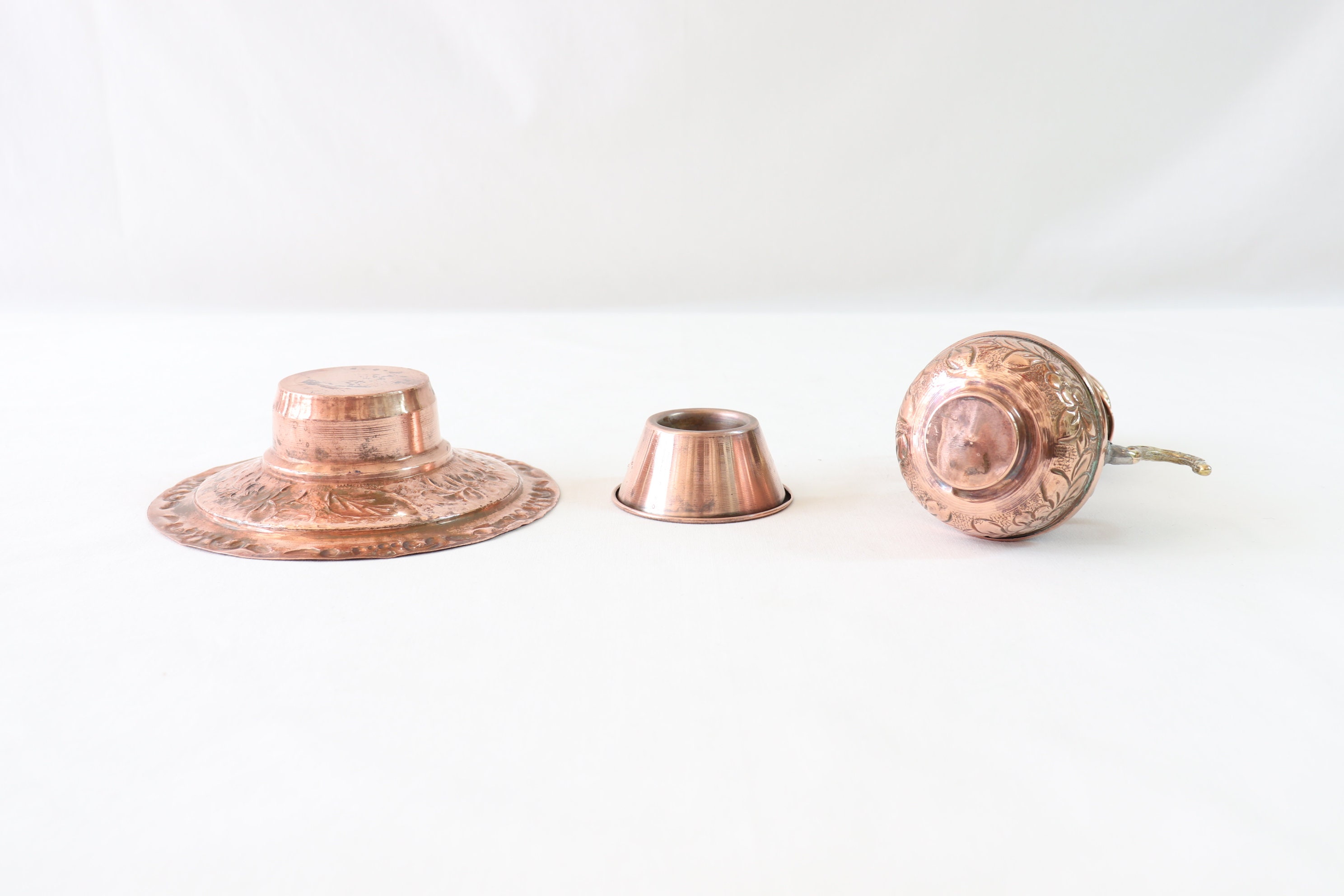 Antique Turkish Tea Set, Copper Tea Set, Handmade Tea Set, Tea Cup, Tea ...