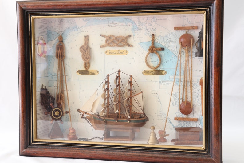 Vintage Nautical Wall Hanging, Wooden Sailing Boat Model, Nautical ...