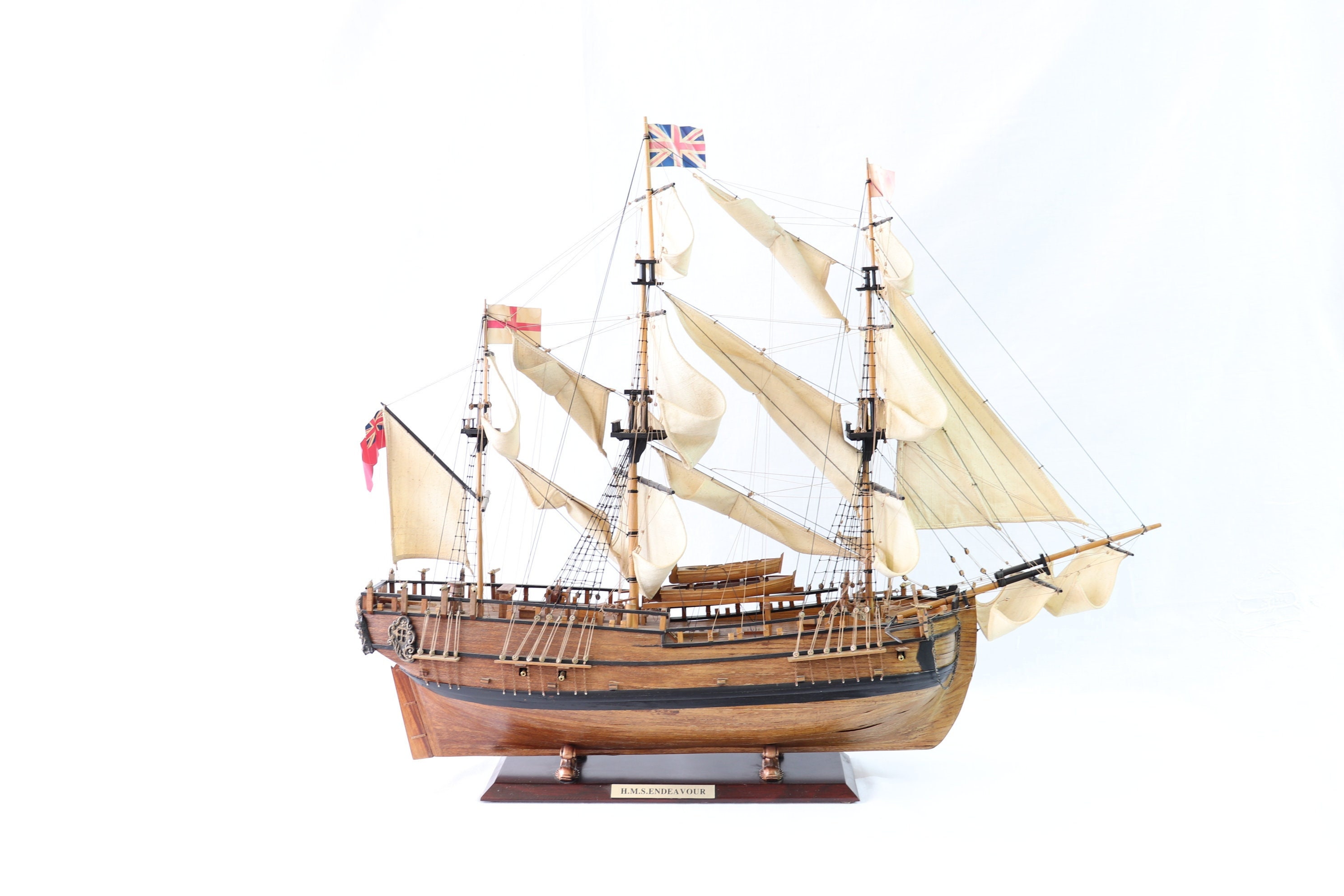 HMS Endeavour Ship Model Handmade Ship Model Vintage Ship - Etsy