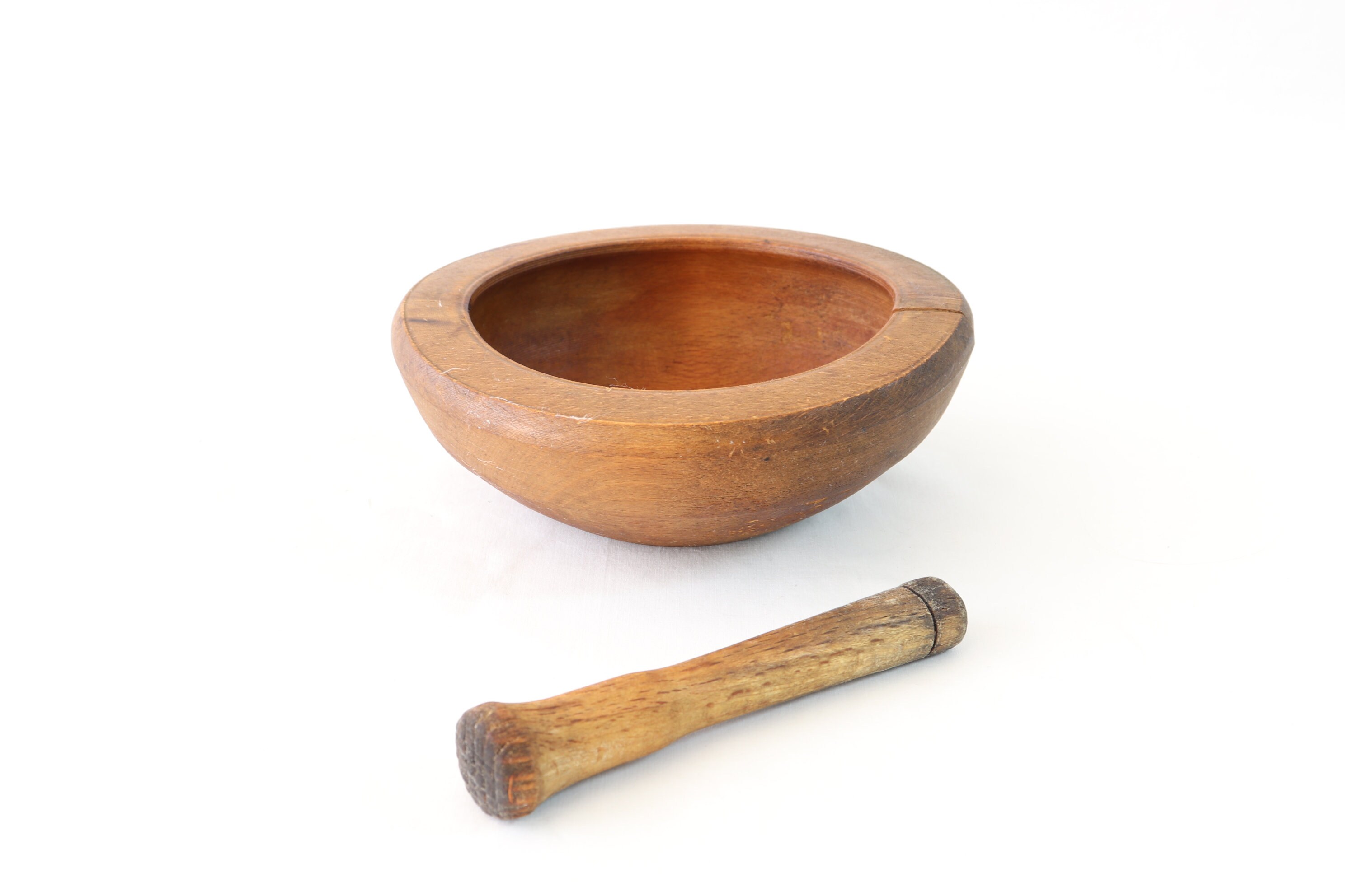 Wooden Mortar and Pestle, Primitive Mortar and Pestle, Handmade Mortar ...