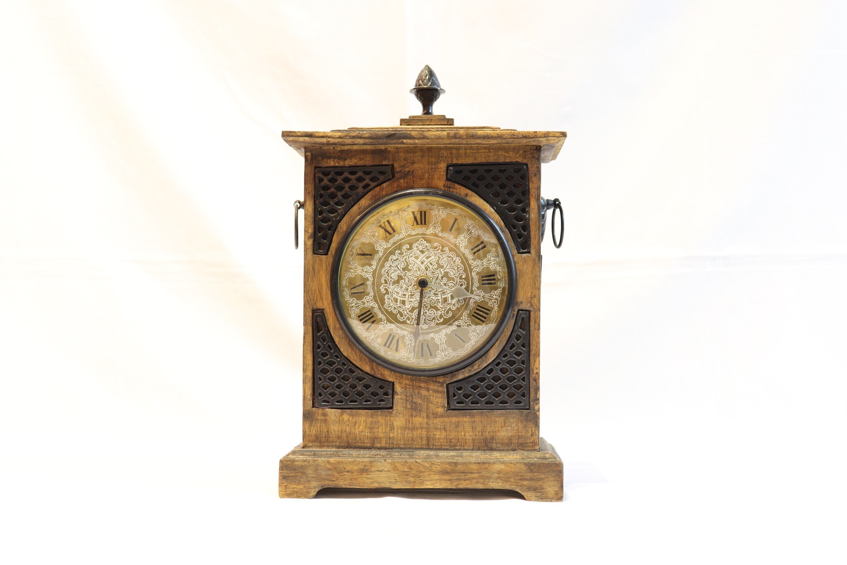 Vintage Table Clock Wooden Table Clock Desktop Clock - Etsy