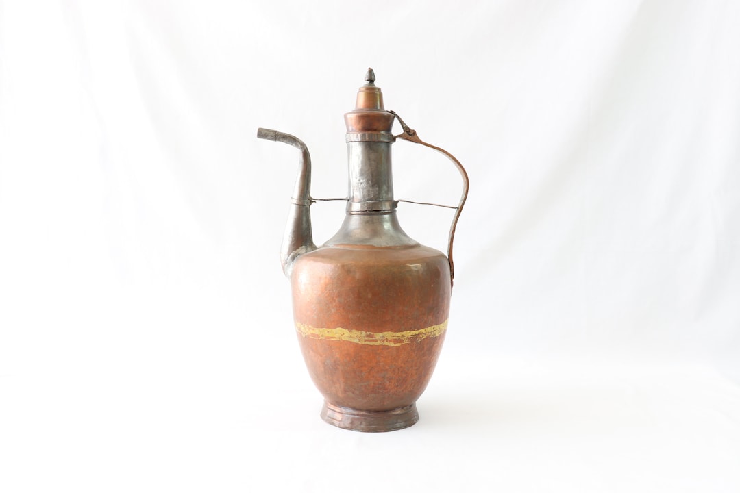Antique Copper Water Pitcher, Antique Copper Water Jug, Water Vessel ...