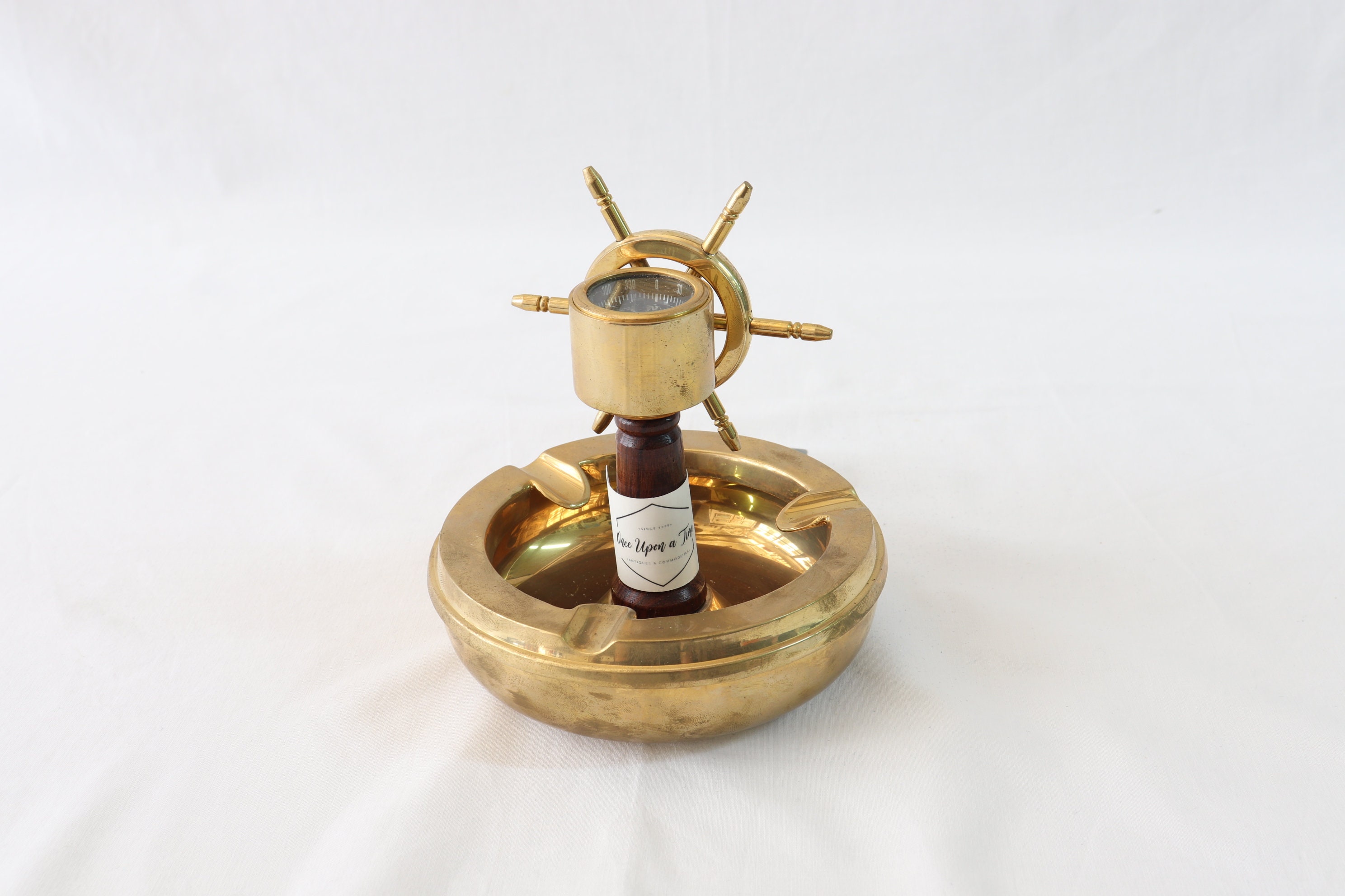 Nautical Ashtray, Nautical Ships Wheel, Nautical Compass, Vintage ...