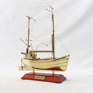 Fishing Boat Model, Hellen, Brass Ship Model, Gold Plated, Metal Ship ...