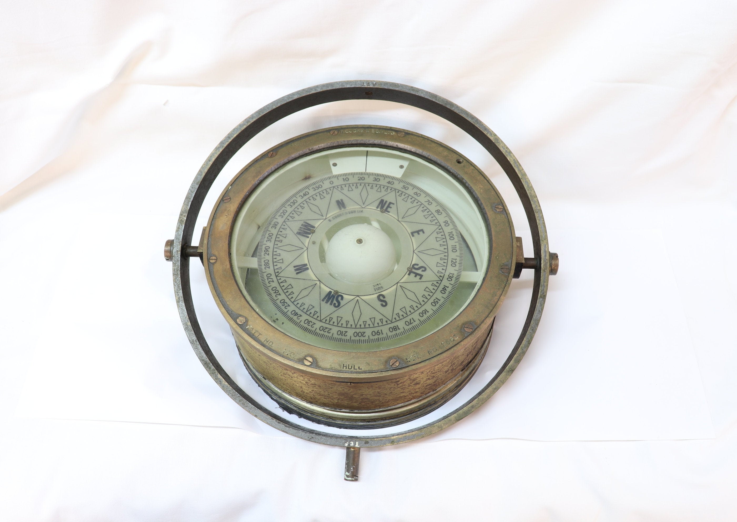 Antique Solid Brass Gimbal Compass Ships Compass Nautical | Etsy