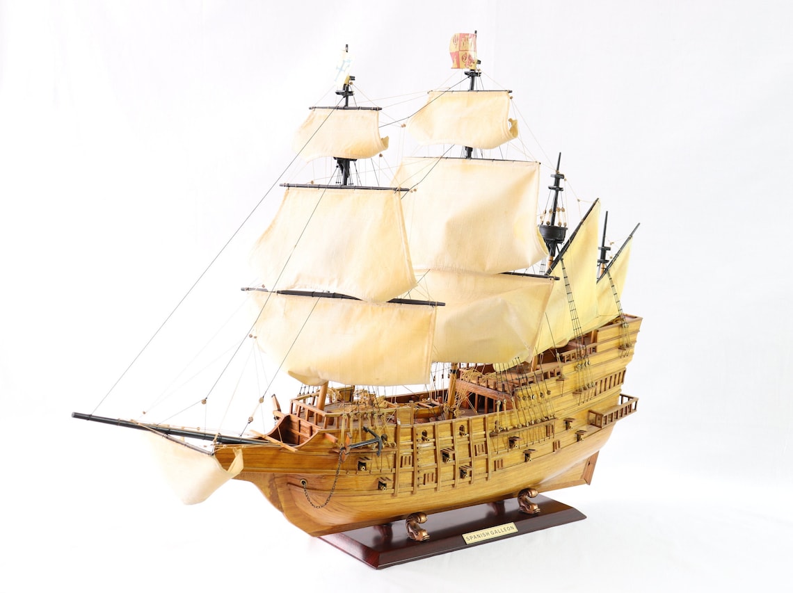 Spanish Galleon Ship Model Wooden Ship Model Handmade Ship - Etsy