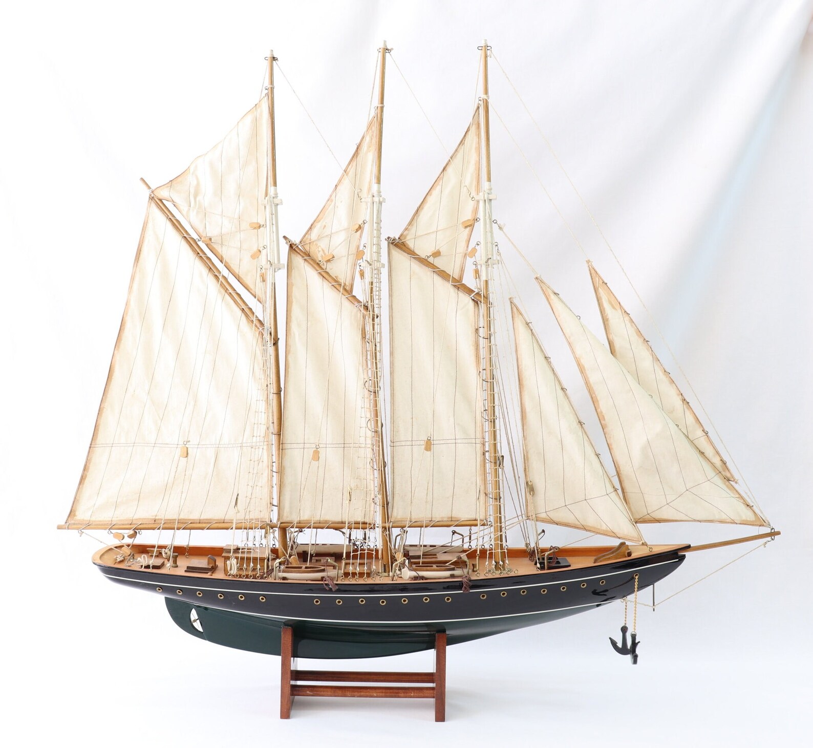 Atlantic Yacht Model, Schooner Ship Model, Wooden Ship Model, Handmade ...