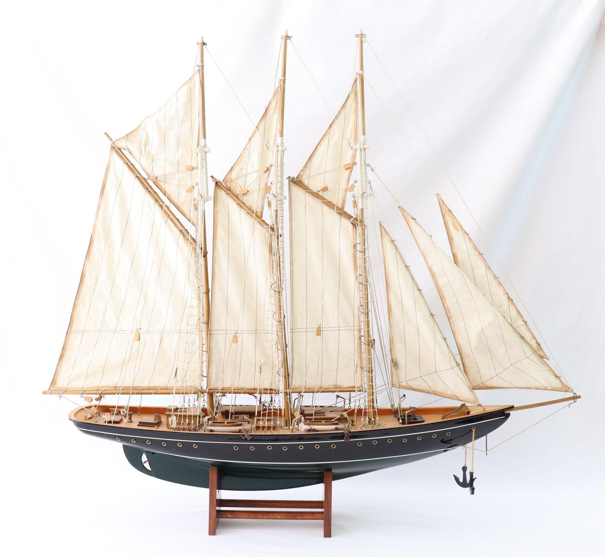 Atlantic Yacht Model, Schooner Ship Model, Wooden Ship Model, Handmade ...