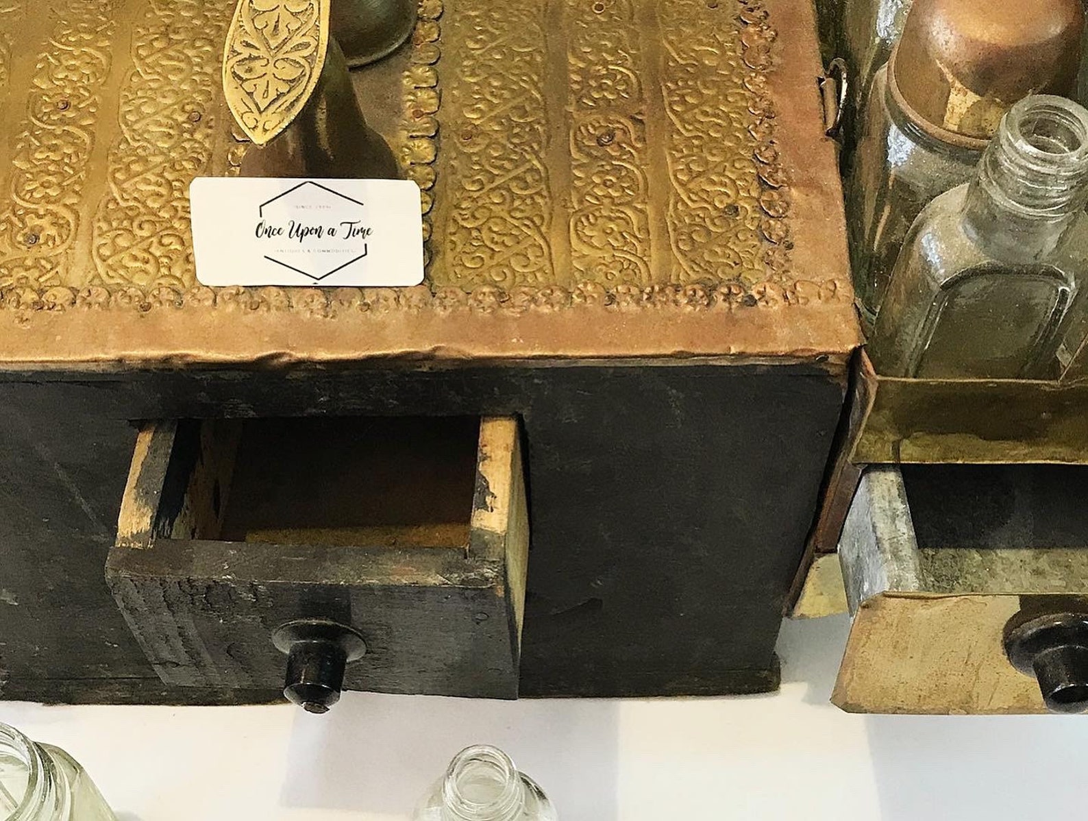 Antique Shoe Shine Box, Shoeshine Box, Shoe Care Box, Shoe Care Kit ...